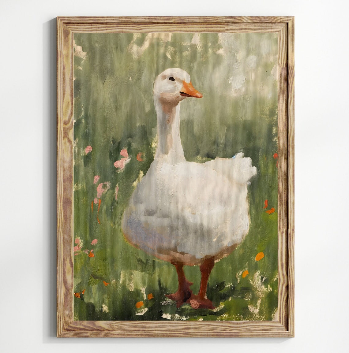 Cottagecore Silly Goose Wall Art, Girls Wall Art, Cute Goose Print ...