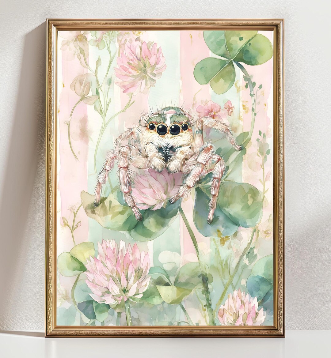 Cute Pastel Spider Art Print | Cottagecore Coquette Kids Room Decor ...