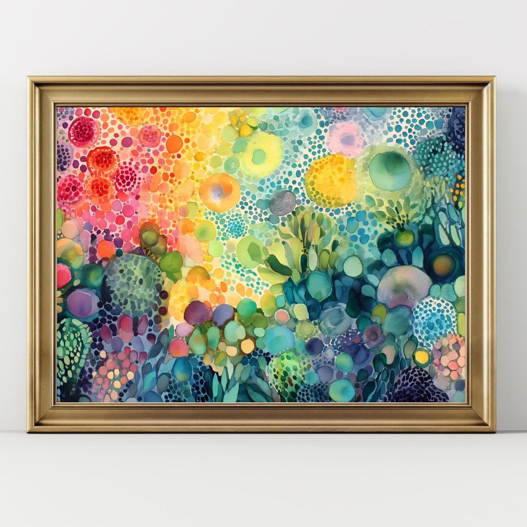 Colorful Abstract Coral Reef Art Print – Vibrant Underwater Ocean Wall ...