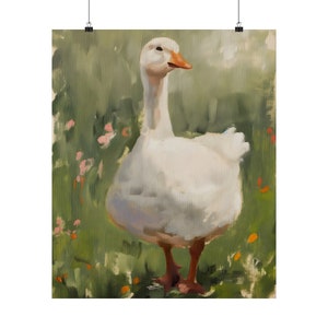 Cottagecore Silly Goose Wall Art, Girls Wall Art, Cute Goose Print ...