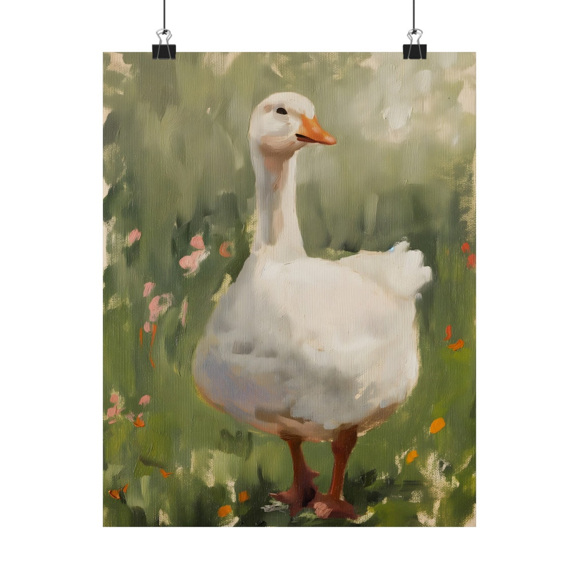 Cottagecore Silly Goose Wall Art, Girls Wall Art, Cute Goose Print ...