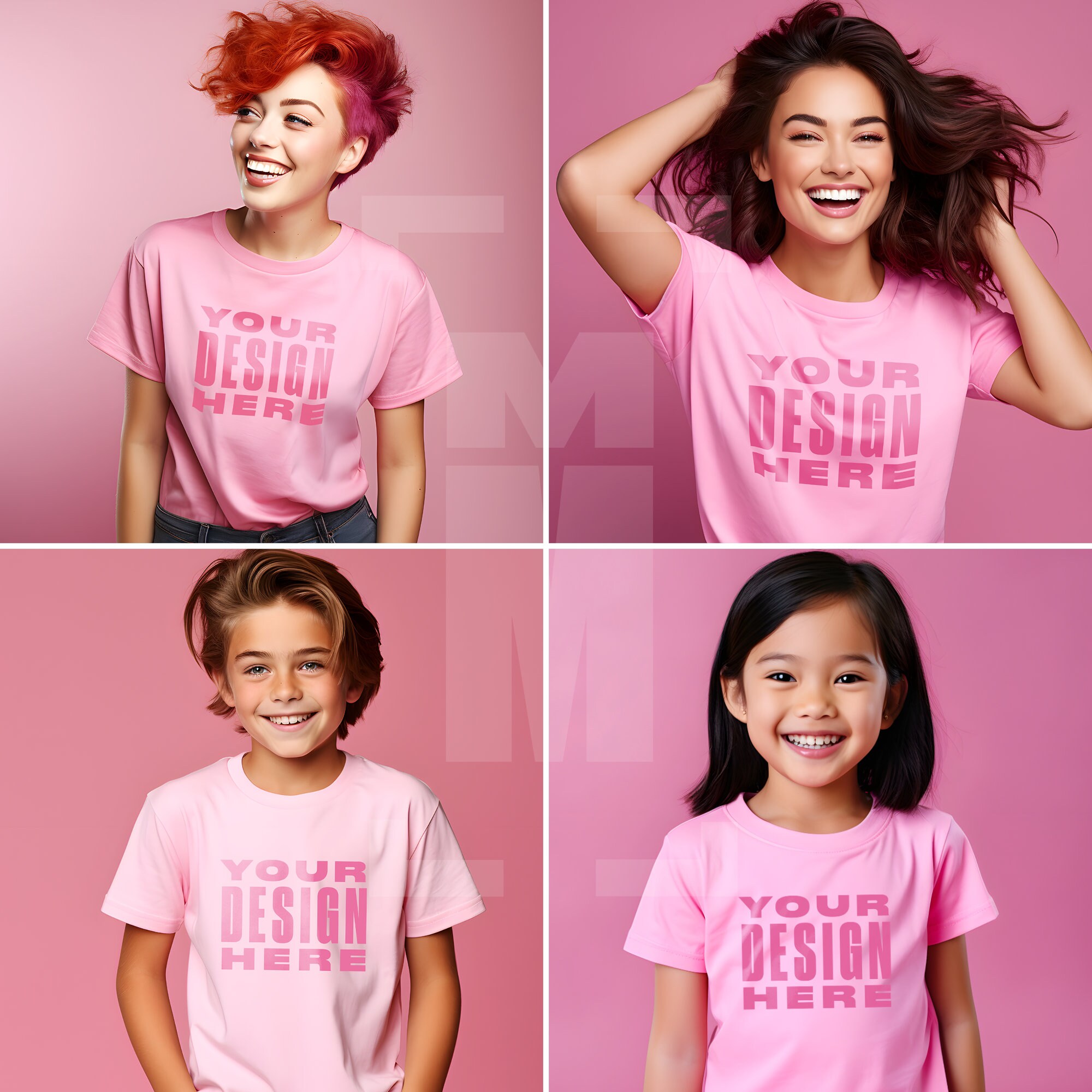 Pink Bella Canvas 3001 Mockups, Mega Bundle 70+ , T-shirt Mockups ...