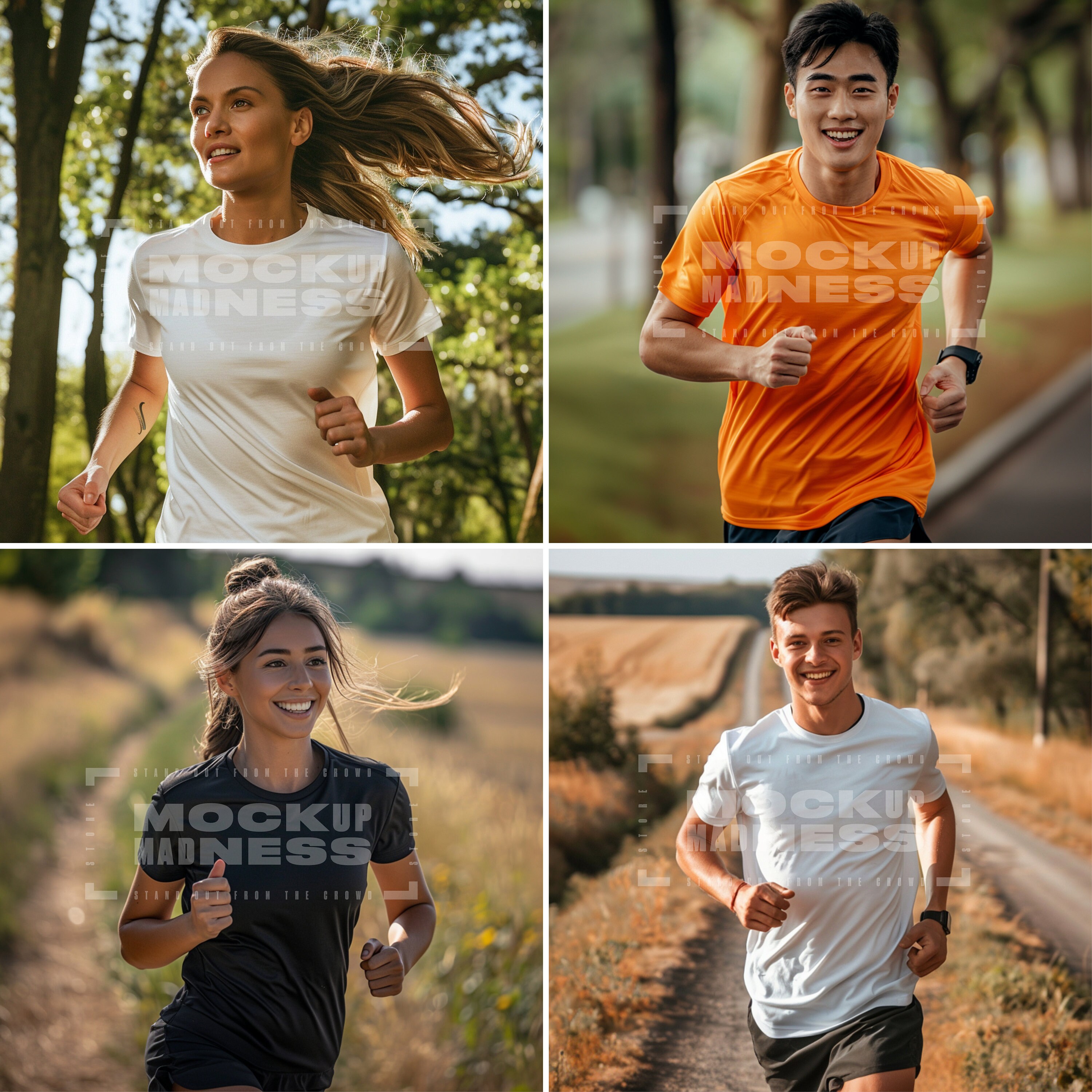 Running T-shirt Mockup, Running Model Mockups, T-shirt Mockup, 3001 ...