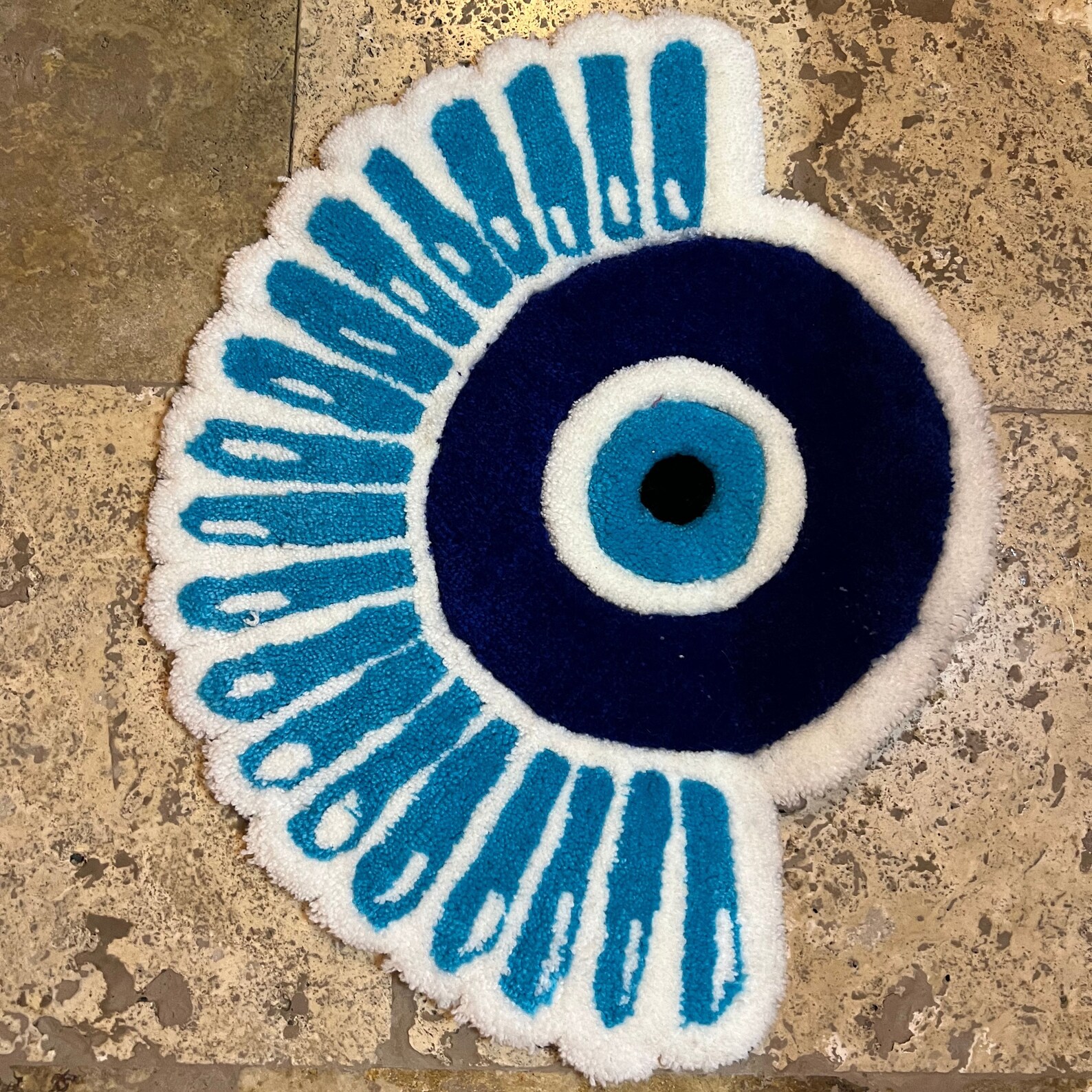 EVİL EYE BEAD / Custom Rug, Fluffy & Soft, Handmade Rug, Housewarming ...