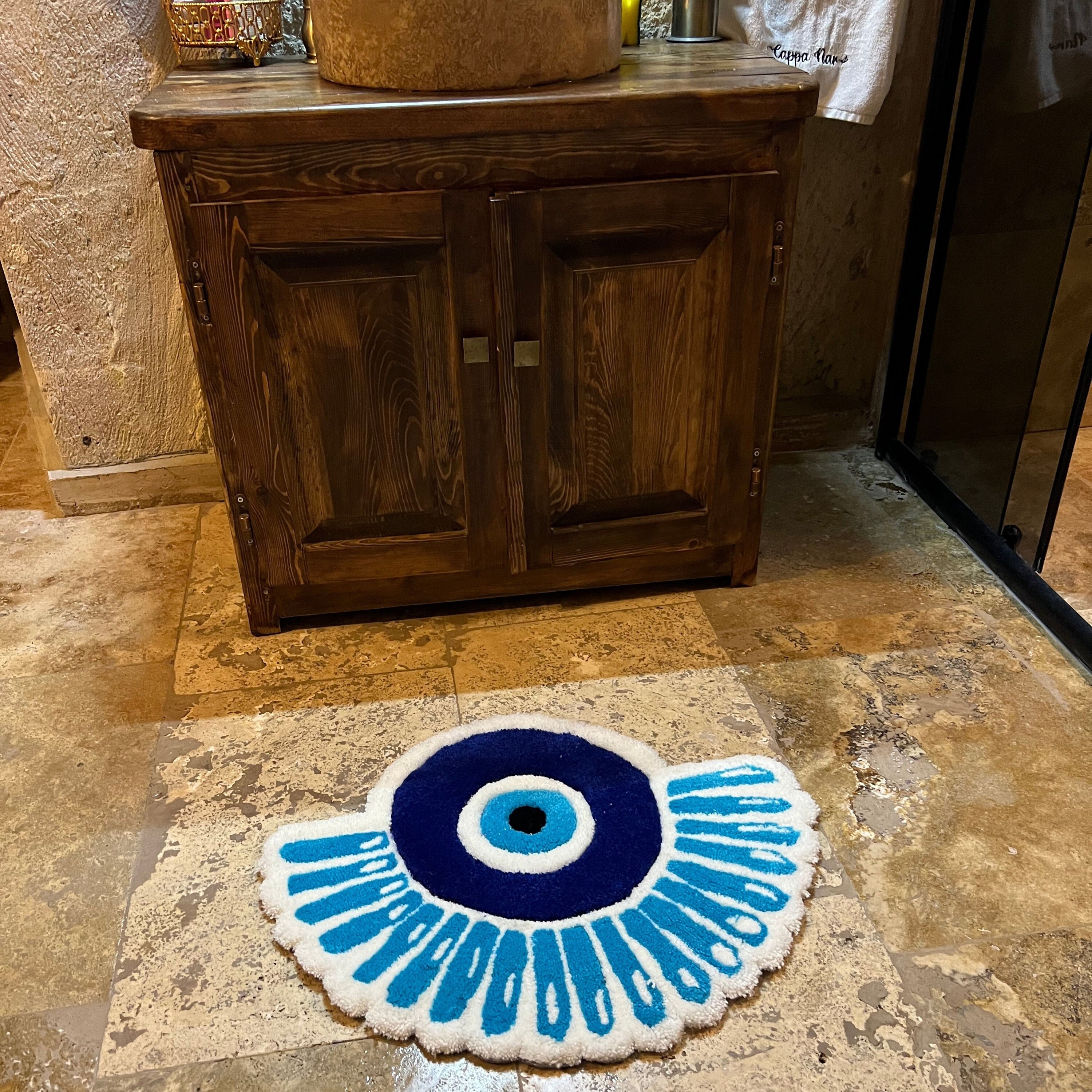 EVİL EYE BEAD / Custom Rug, Fluffy & Soft, Handmade Rug, Housewarming ...