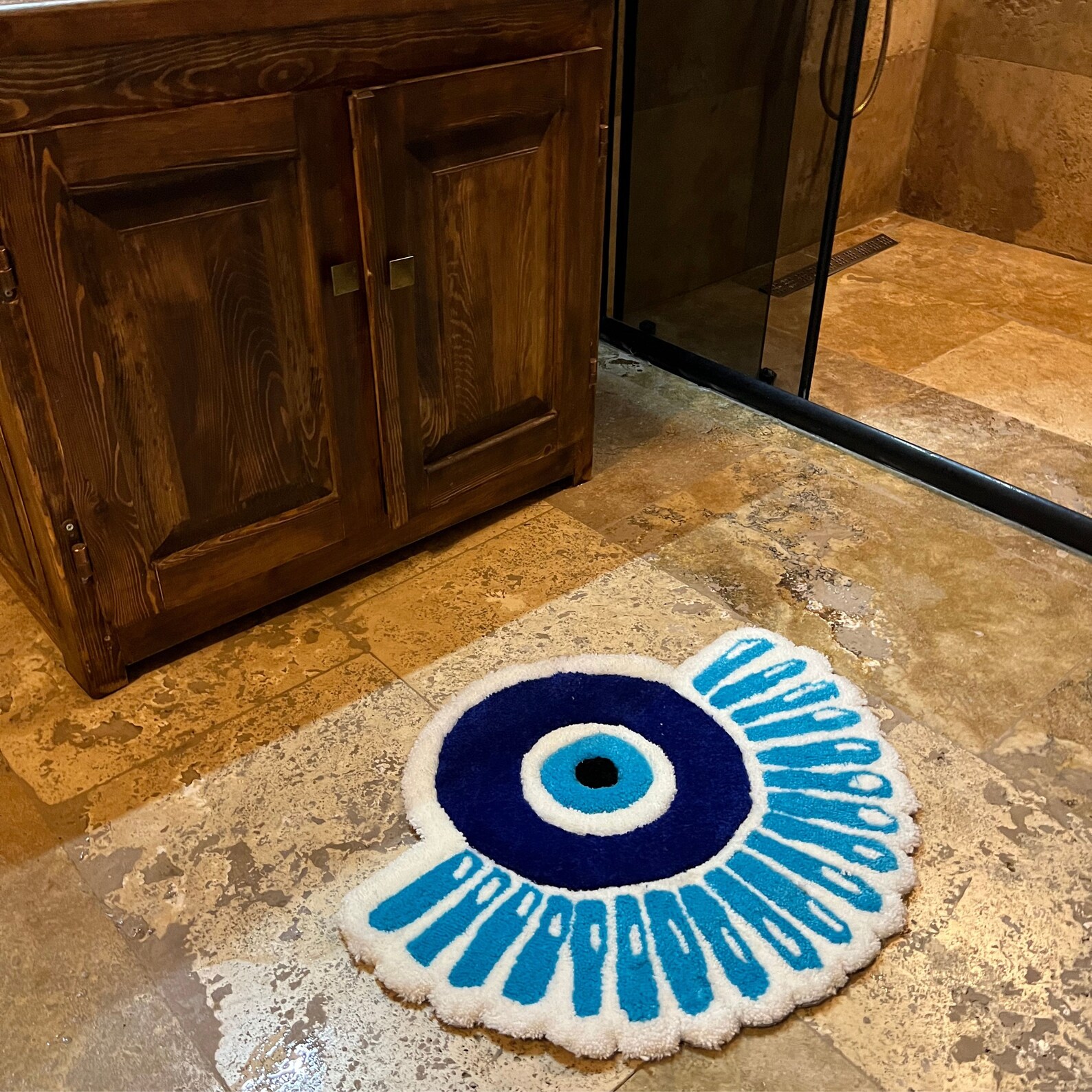 EVİL EYE BEAD / Custom Rug, Fluffy & Soft, Handmade Rug, Housewarming ...