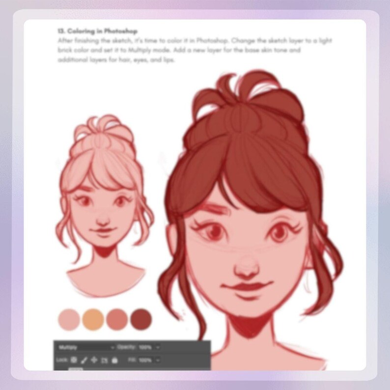 How to Draw A Girl Character | Digital Step-by-step Drawing Guide PDF ...