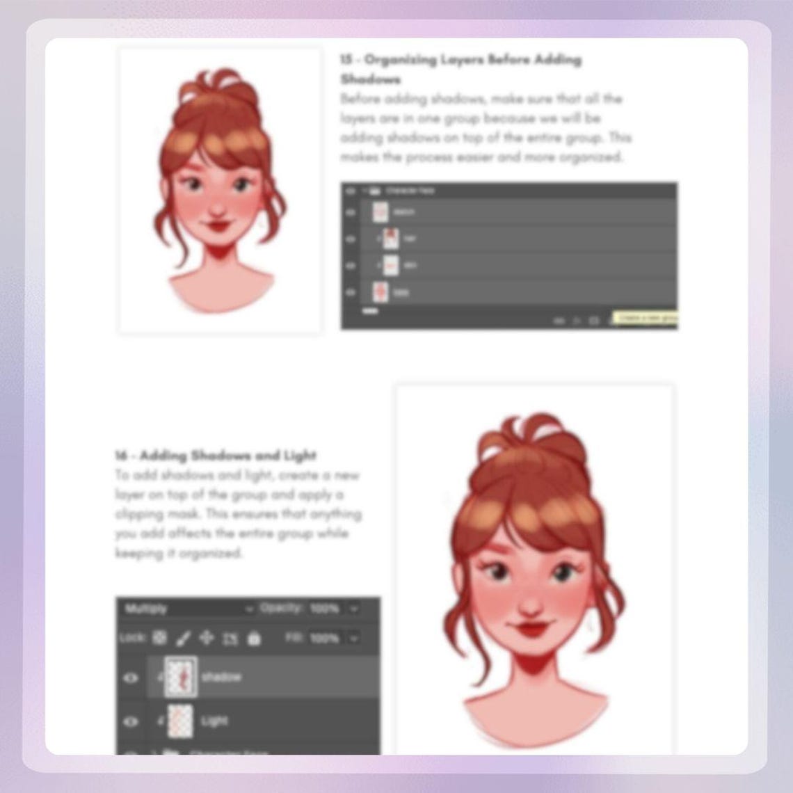 How to Draw A Girl Character | Digital Step-by-step Drawing Guide PDF | Step-by-step Portrait ...