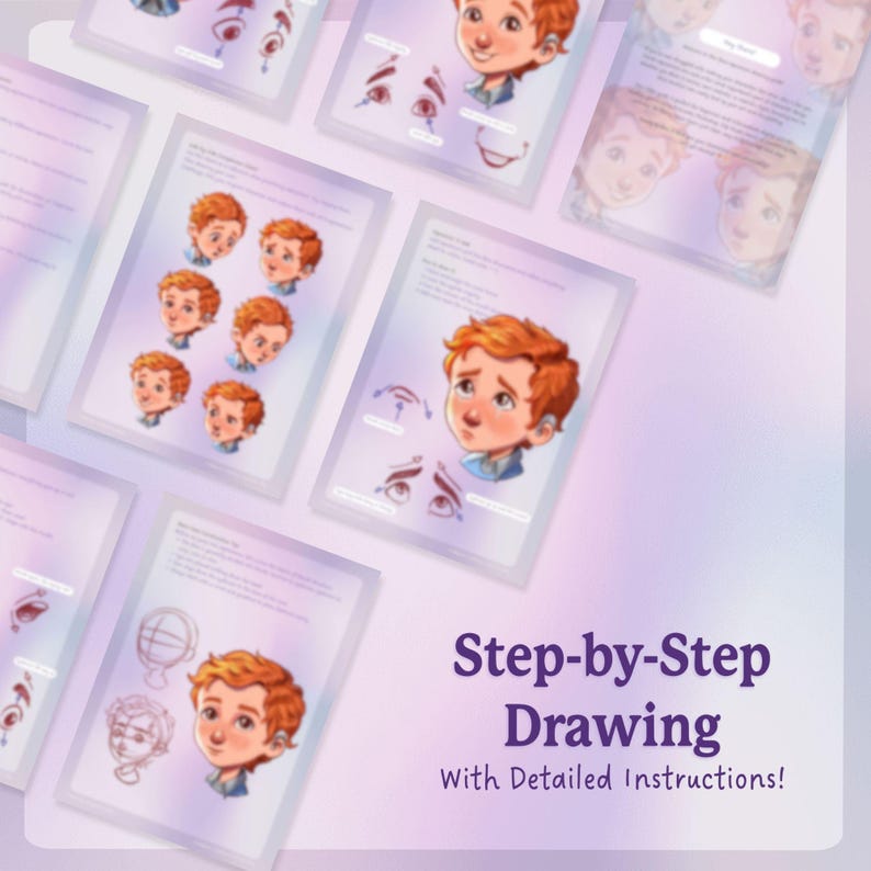 How to Draw Facial Expressions | Digital Step-by-step Facial Expression ...