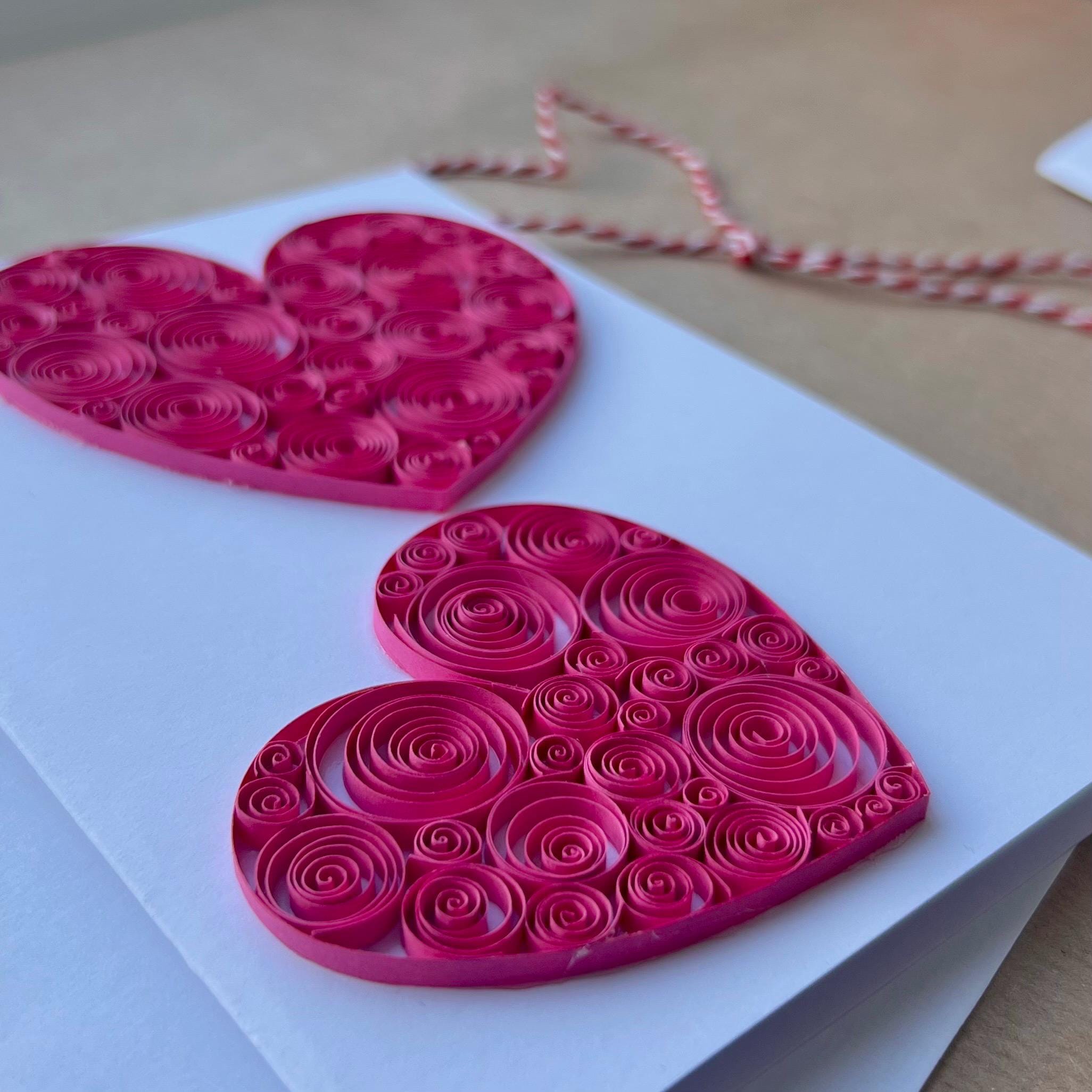 Handmade Quilled Heart Greeting Cards Unique Valentines Day ...