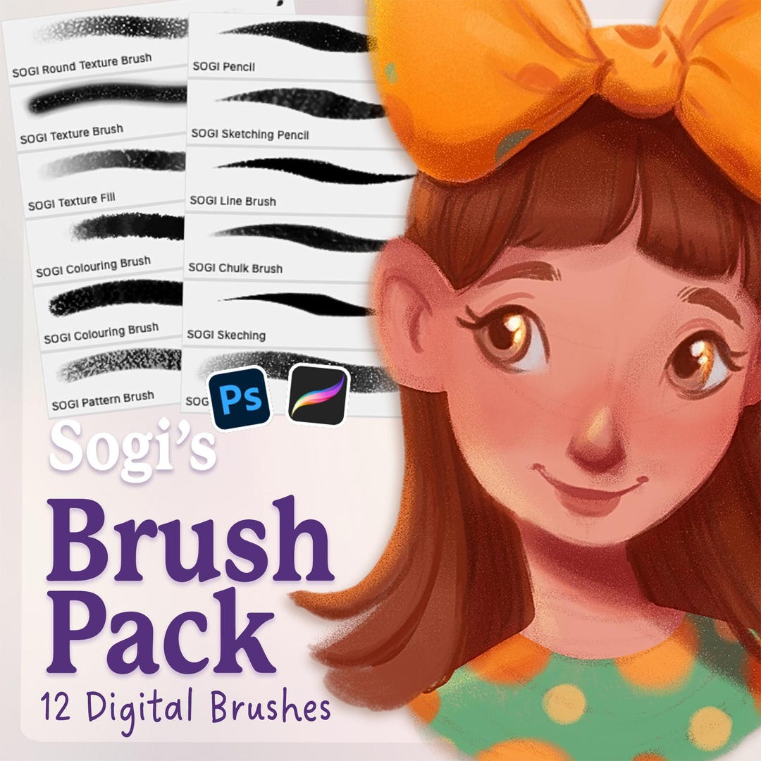 Sogi’s Digital Brush Pack – 12 Custom Brushes for Photoshop & Procreate ...