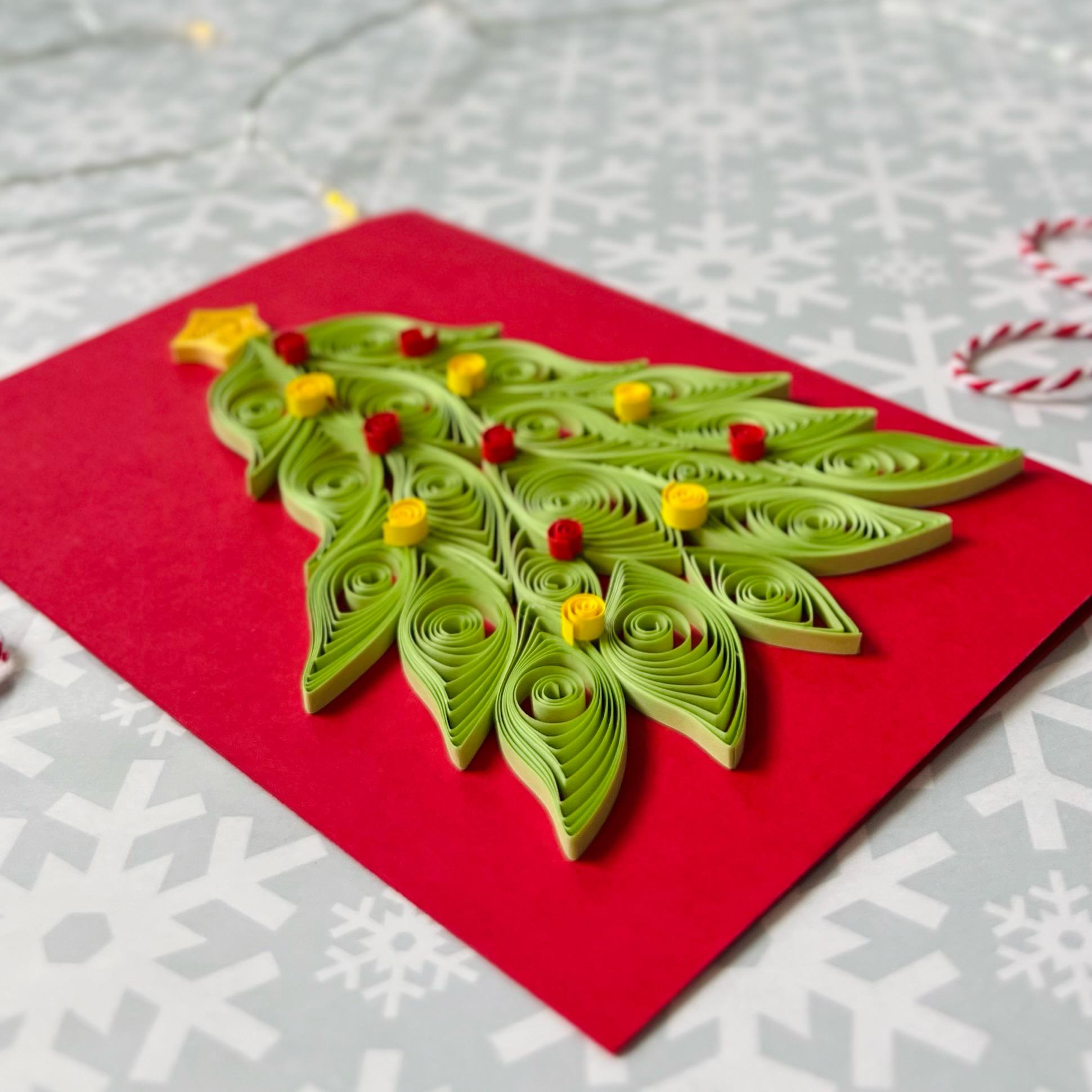 Handmade Quilled Christmas Card - A6 Greeting Card With 3D Paper Art ...