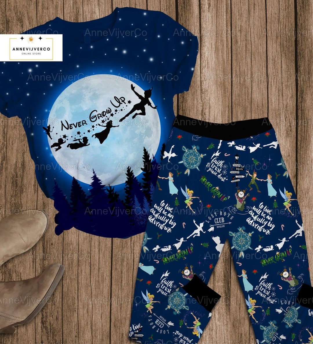 Christmas Tinker Bell Shirt Tinker Bell Pajamas Set Peter - Etsy