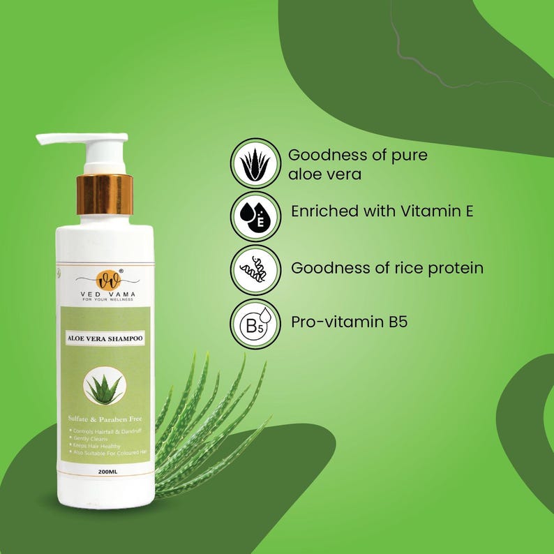 Vedvama Aloe Vera Shampoo, Sulfate Free, Paraben Free, Controls ...