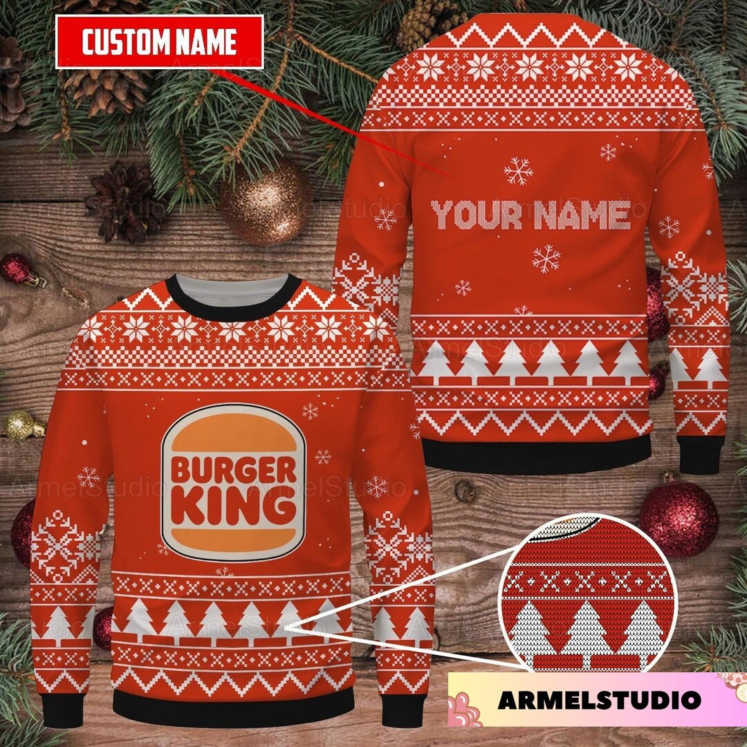 Christmas Personalized Burger King Ugly Sweater Burger King - Etsy