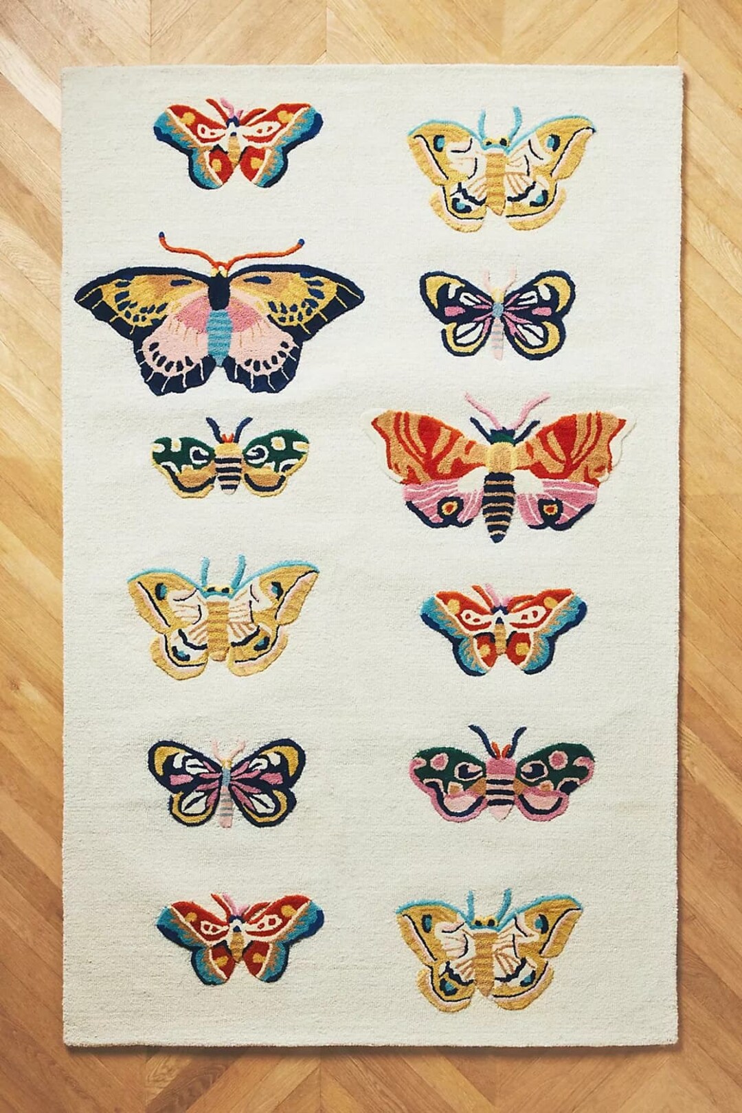 Hand Tufted Loop Cute Pile Butterfly Rug for Kids Room Living Room ...