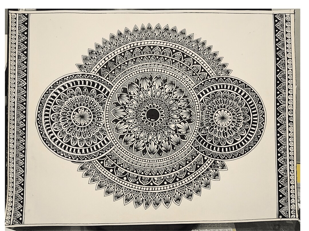 A3 Handmade Mandala Photo Frame, Mandala Wall Decor, Handmade Mandala ...