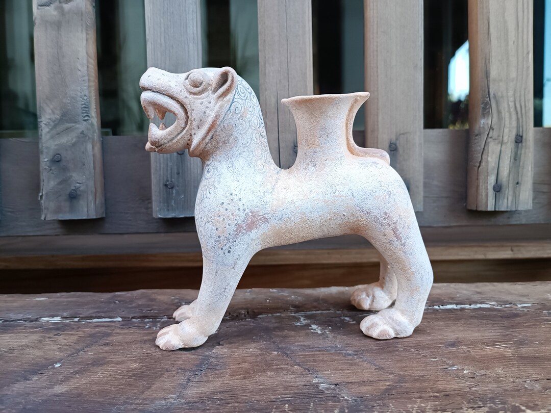 Replica of a Ritual Drinking Vessel rhyton in the Shape of a Lion ...