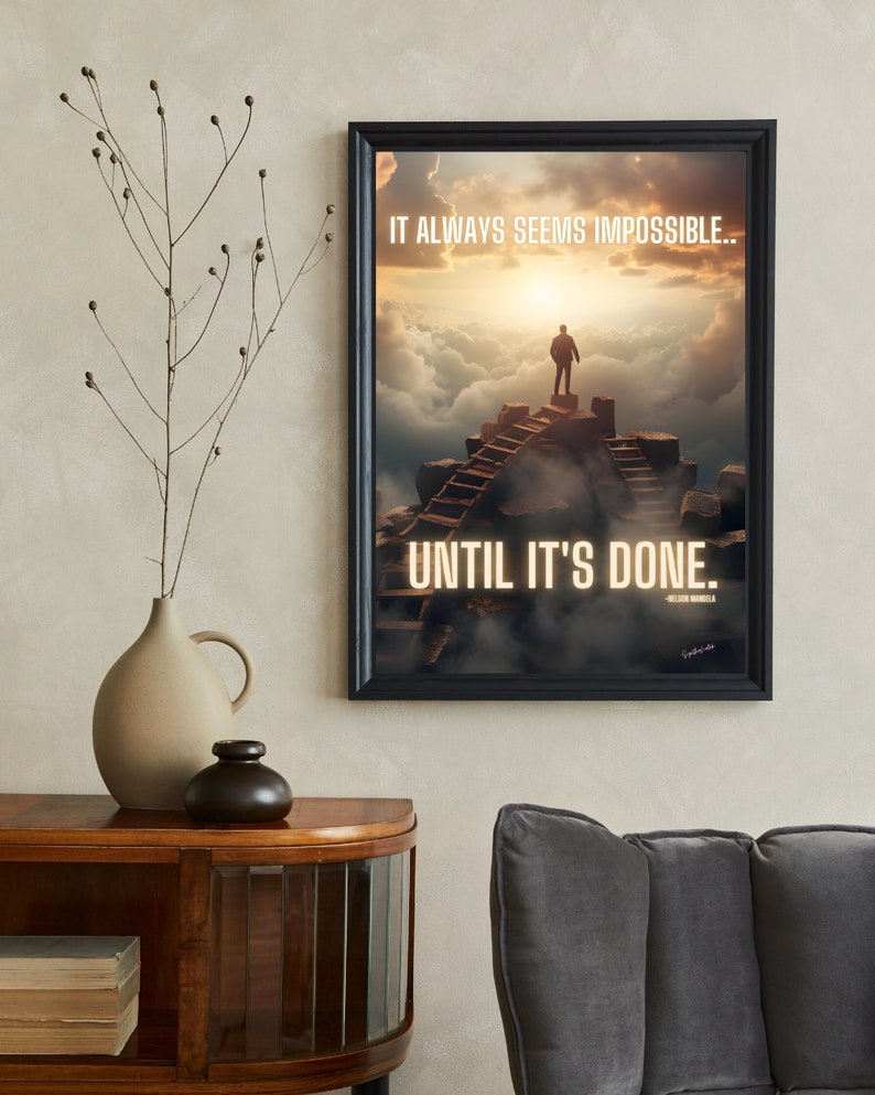 Motivational Quote Wall Art, Inspirational Entrepreneur Home Office ...