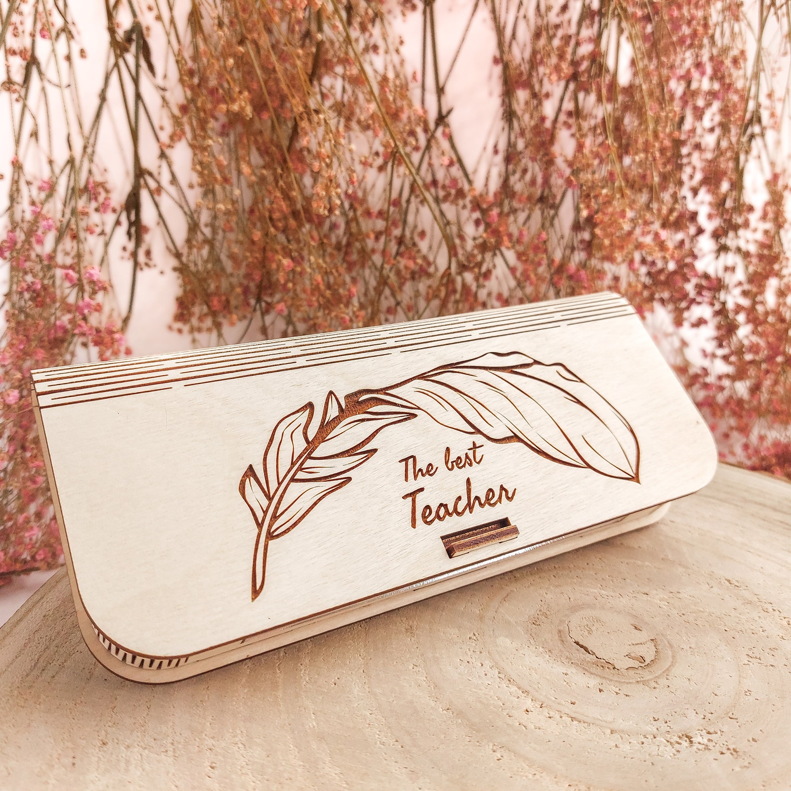 Wooden Pencil Case for A Teacher Laser Cut, Wooden Pen Case SVG ...