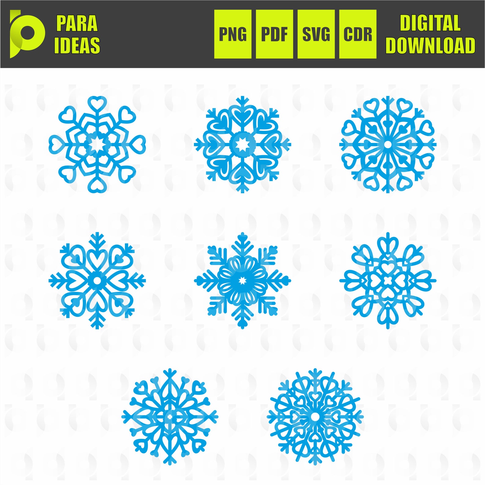 Snowflakes SVG Bundle Snowflakes for Digital (Instant Download) - Etsy