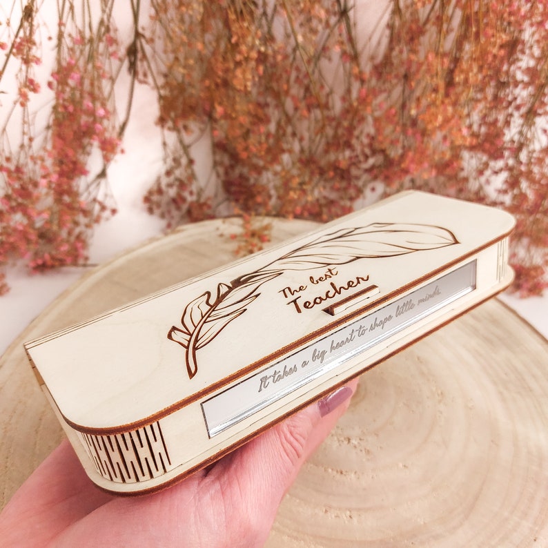 Wooden Pencil Case for A Teacher Laser Cut, Wooden Pen Case SVG ...