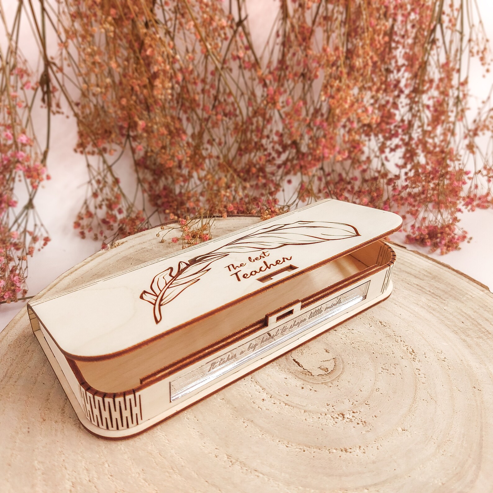 Wooden Pencil Case for A Teacher Laser Cut, Wooden Pen Case SVG ...