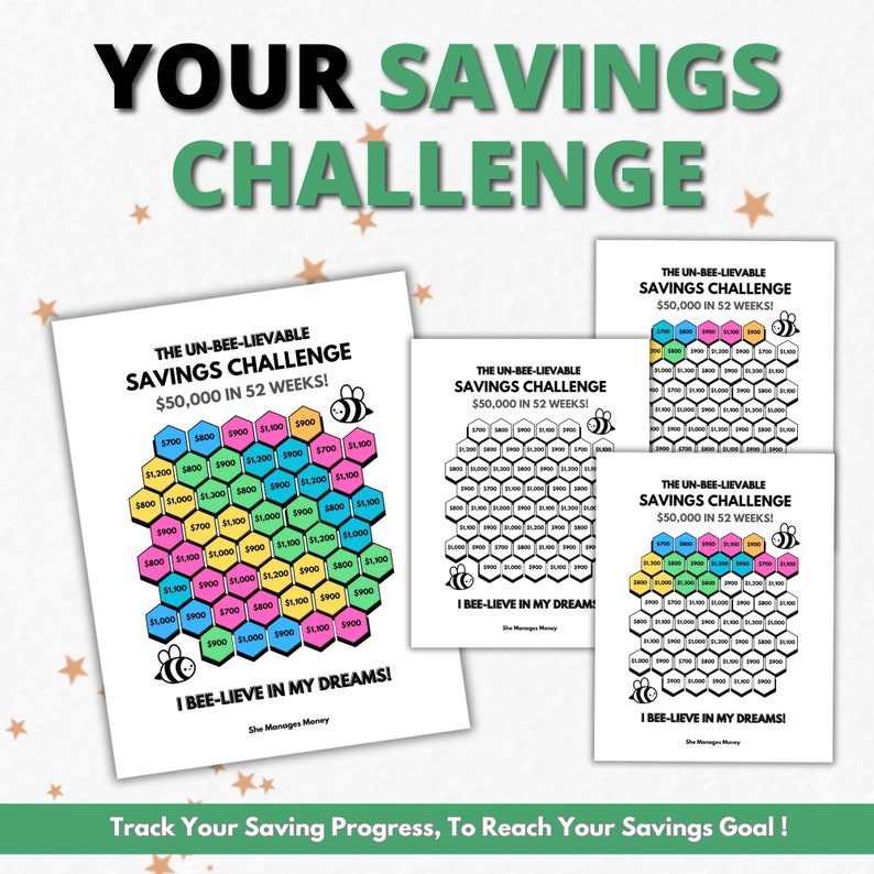 50,000/50K in 52 Weeks Savings Challenge | Save 50 000 in 1 Year | 50K ...