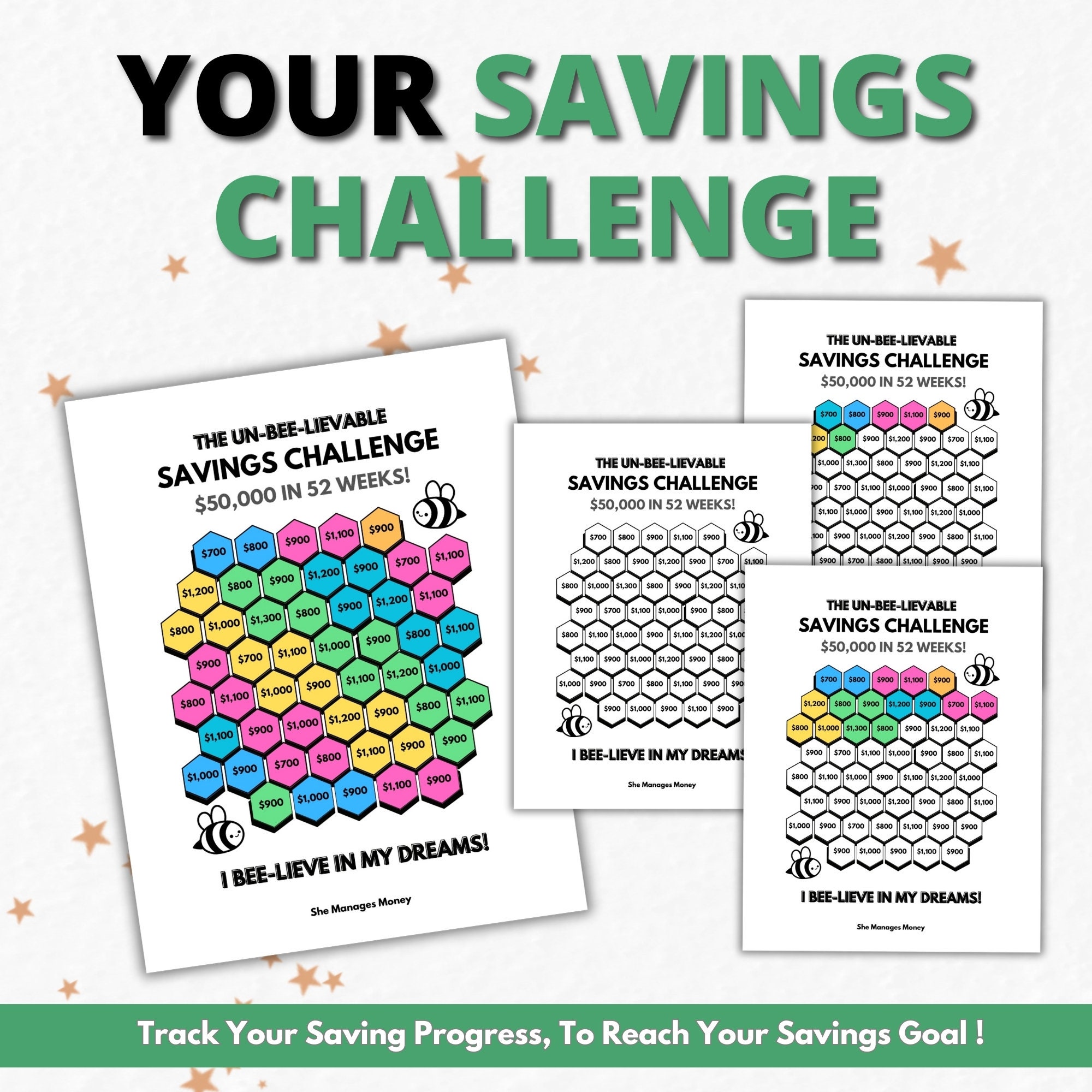 50,000/50K in 52 Weeks Savings Challenge | Save 50 000 in 1 Year | 50K ...