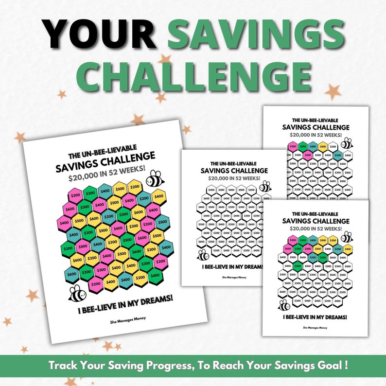 20,000 in 52 Weeks Savings Challenge Save 20 000 in 1 Year Challenge ...