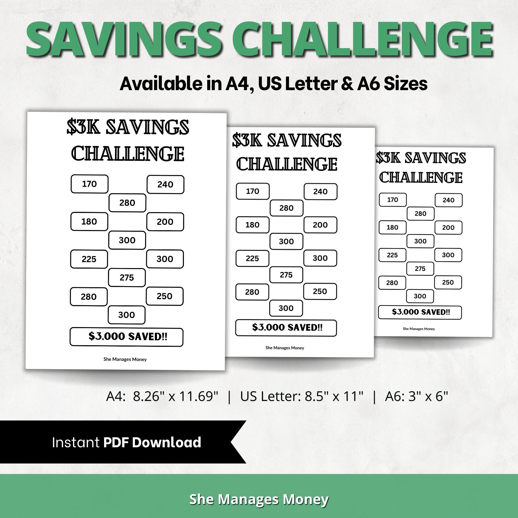 3,000 Savings Challenge | Save 3K in 12 Weeks, 12 Months Savings ...