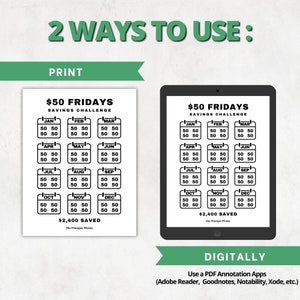 2025 Friday Savings Challenge Printable | Save 50 Dollars Weekly Each ...