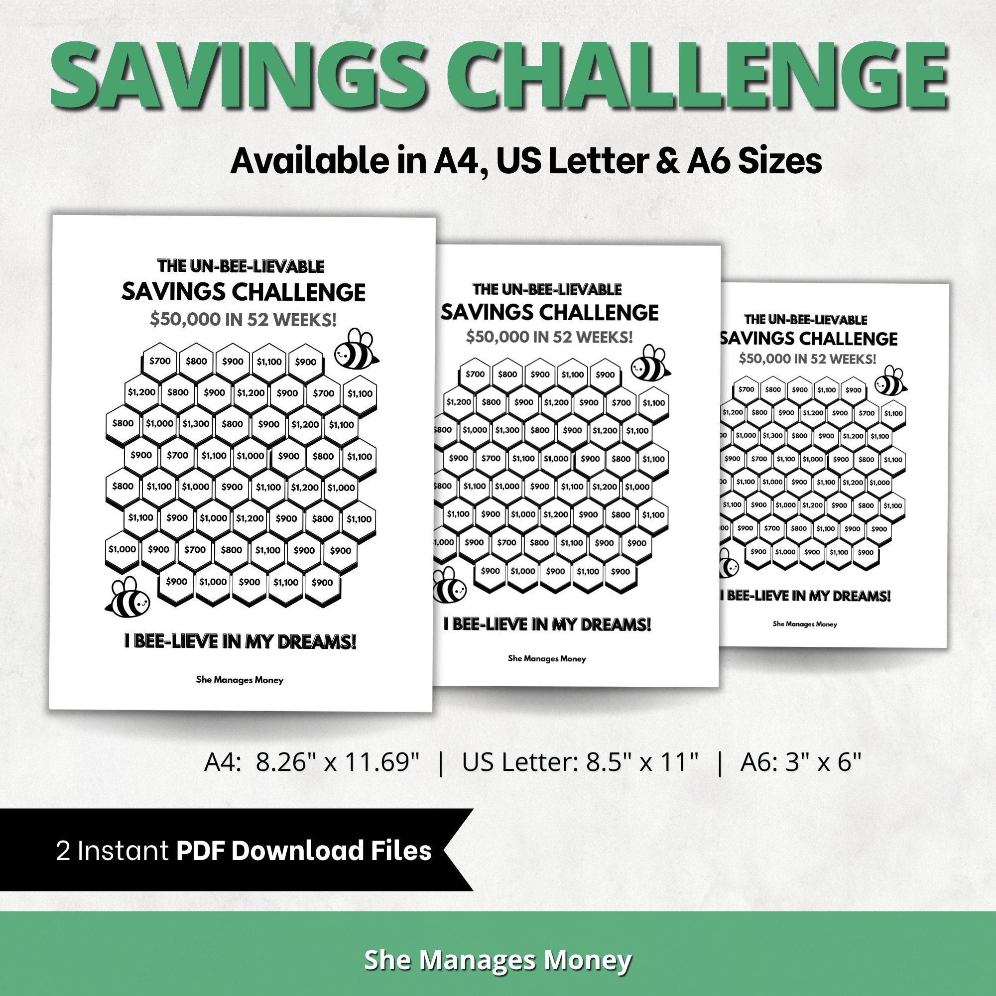 50,000/50K in 52 Weeks Savings Challenge | Save 50 000 in 1 Year | 50K ...