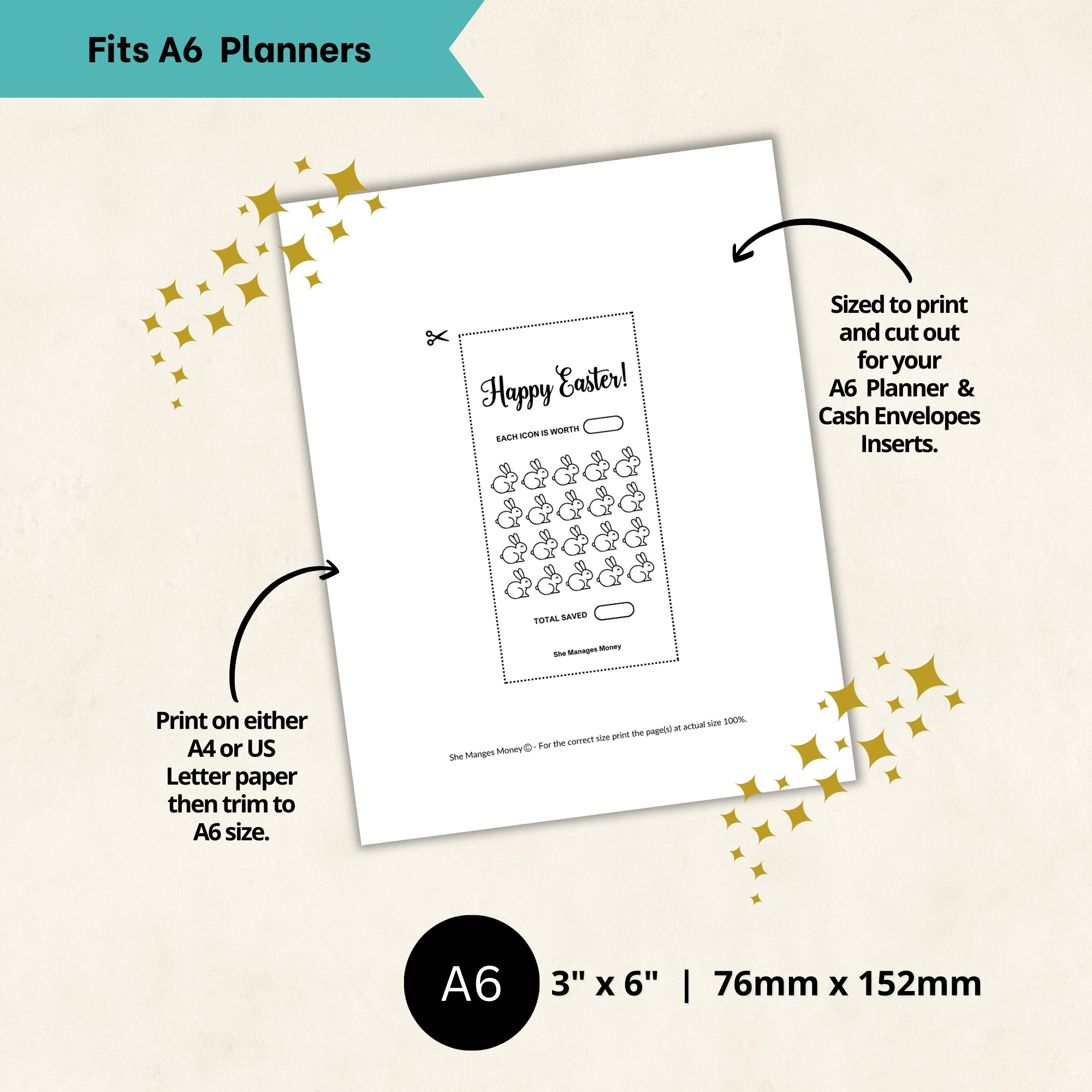 Mini Easter Savings Challenge Printable Happy Easter Savings Fund ...