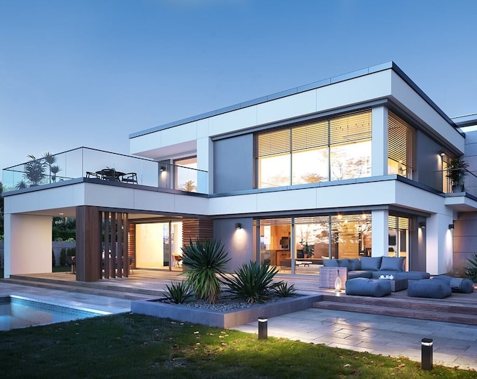 Big House Plan 24m X 14m Modern Floor Plans, 5 Bedroom 346 M2, W/ Loft ...