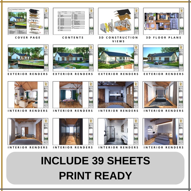 Modern Barndominium Plan 30'x60' / 10m X 20m- Modern Floor Plans, 2 ...
