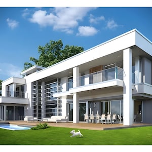 Big Modern Florida House Plan 27m X 30m- Modern Floor Plans, 4 Bedroom ...