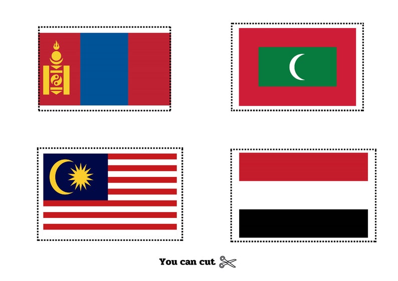 Flags of Asia Children's Books, Education, Geography, Countries in Asia ...