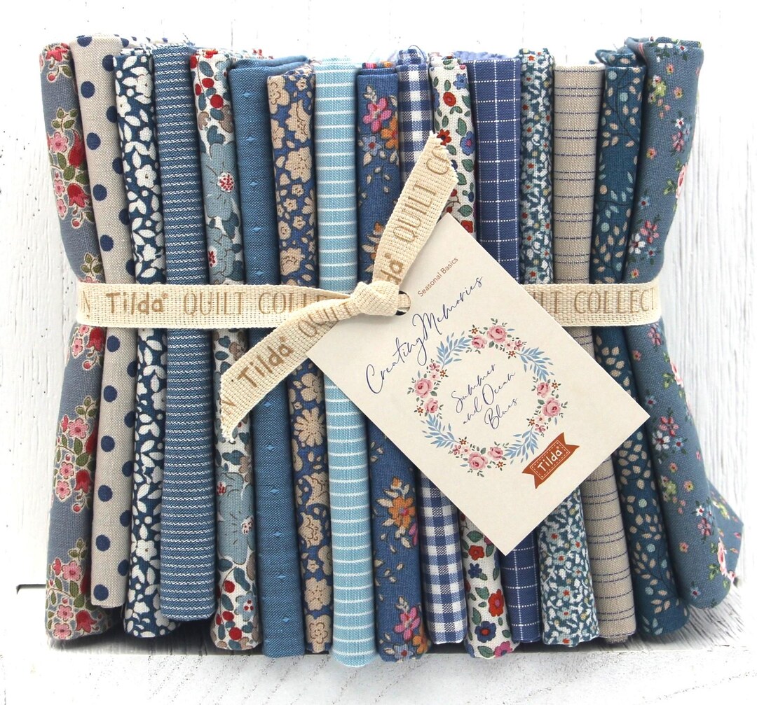 Tilda Creating Memories 16 Piece Fat Quarter Bundles Blues - Etsy