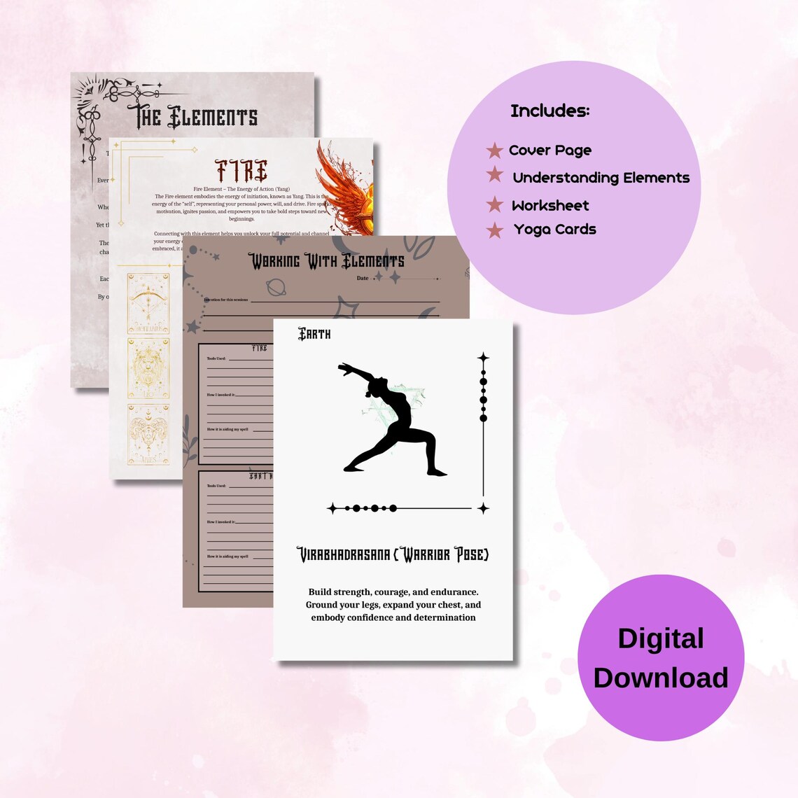 The Five Elements | Elemental Yoga Cards & Worksheet | Elements Guide ...