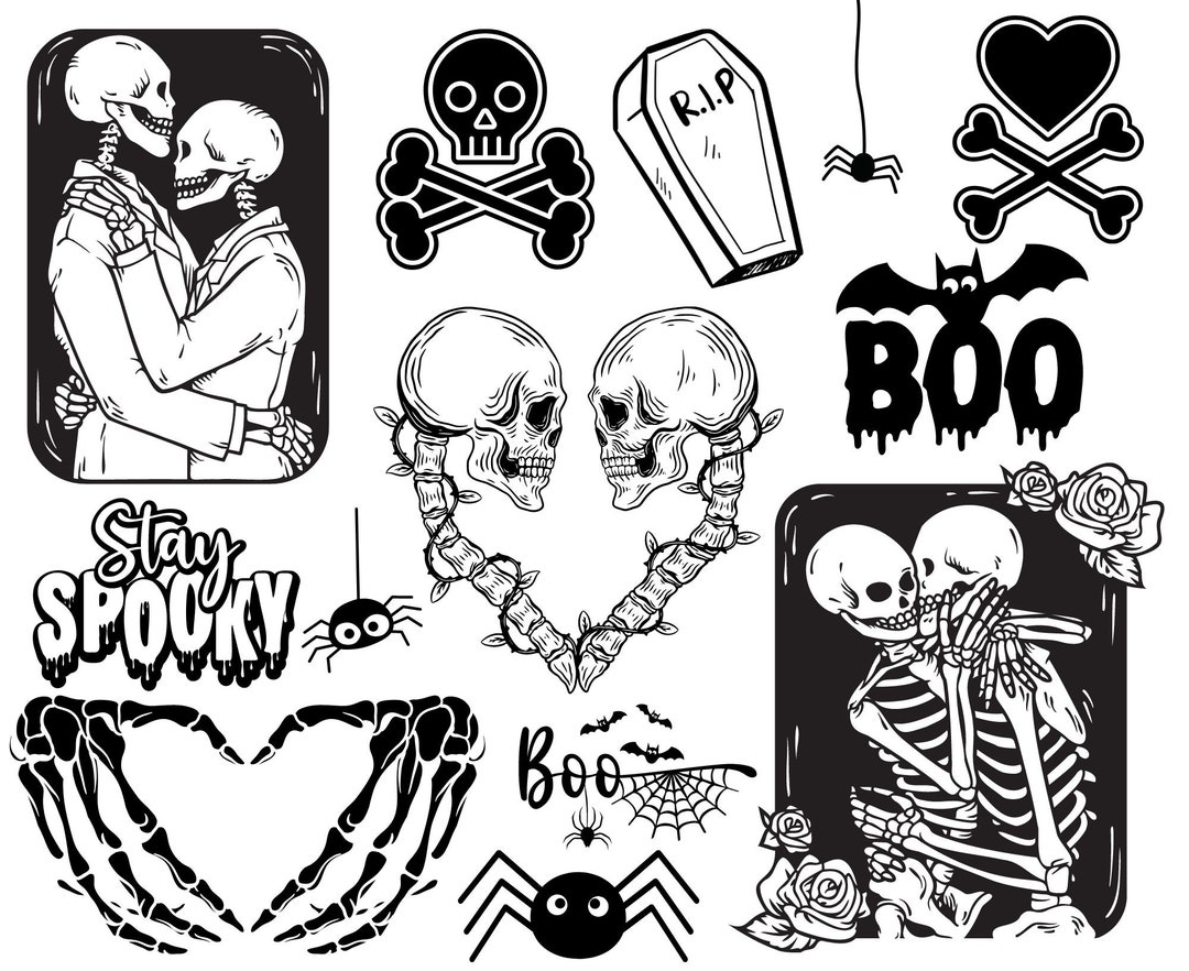 Spooky Halloween Scary SVG Bundle Ghost Spider Ghost Skeleton Coffin - Etsy