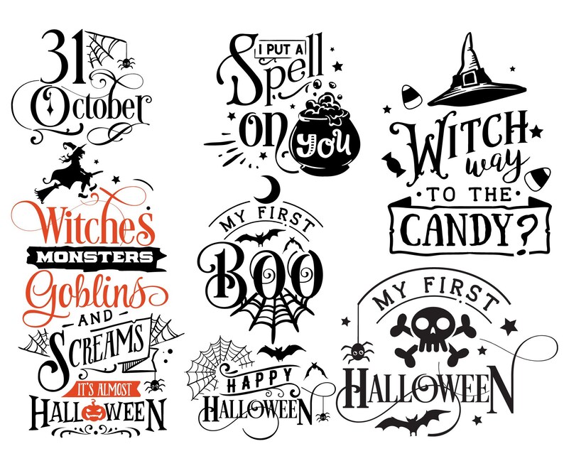 Halloween SVG Bundle, Ghost, Bat, Spooky Svg, Cricut, Png - Etsy