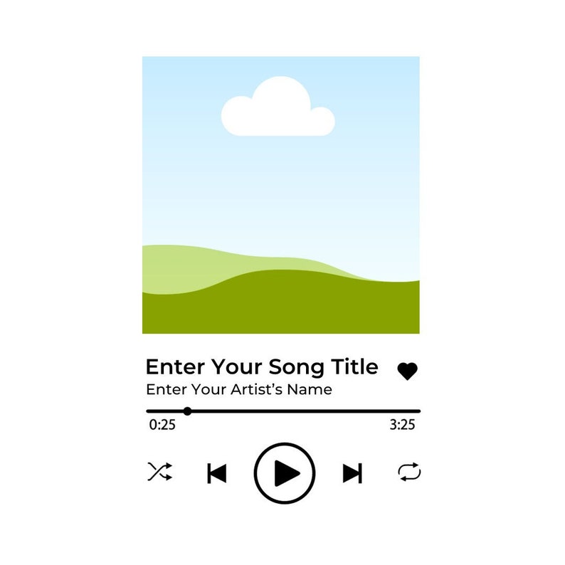 Editable Music Player Plaque Canva Frame Template Personalized Photo ...