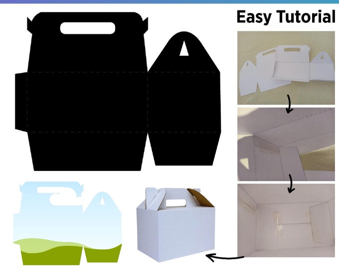 Gable Box Template , Gable Box SVG PDF With Easy Tutorial, Box Svg ...