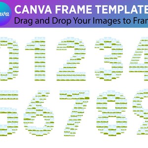 Numbers Photo Collage Canva Frame Template 0 1 2 3 4 5 6 7 8 9 Birthday ...