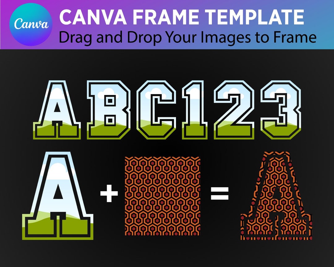 Varsity Sports Customizable Alphabet Letters Canva Frame Template ...