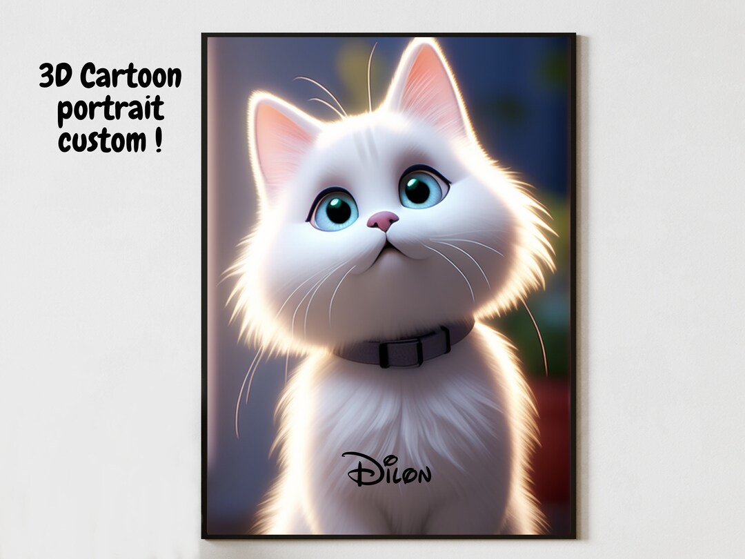 Custom Disney-cartoon Pet Portrait Personalized Portraits From Photo ...