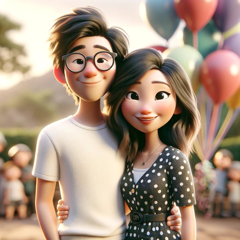 Custom Pixar-style Couple Portrait Custom Valentine's Day Gift ...