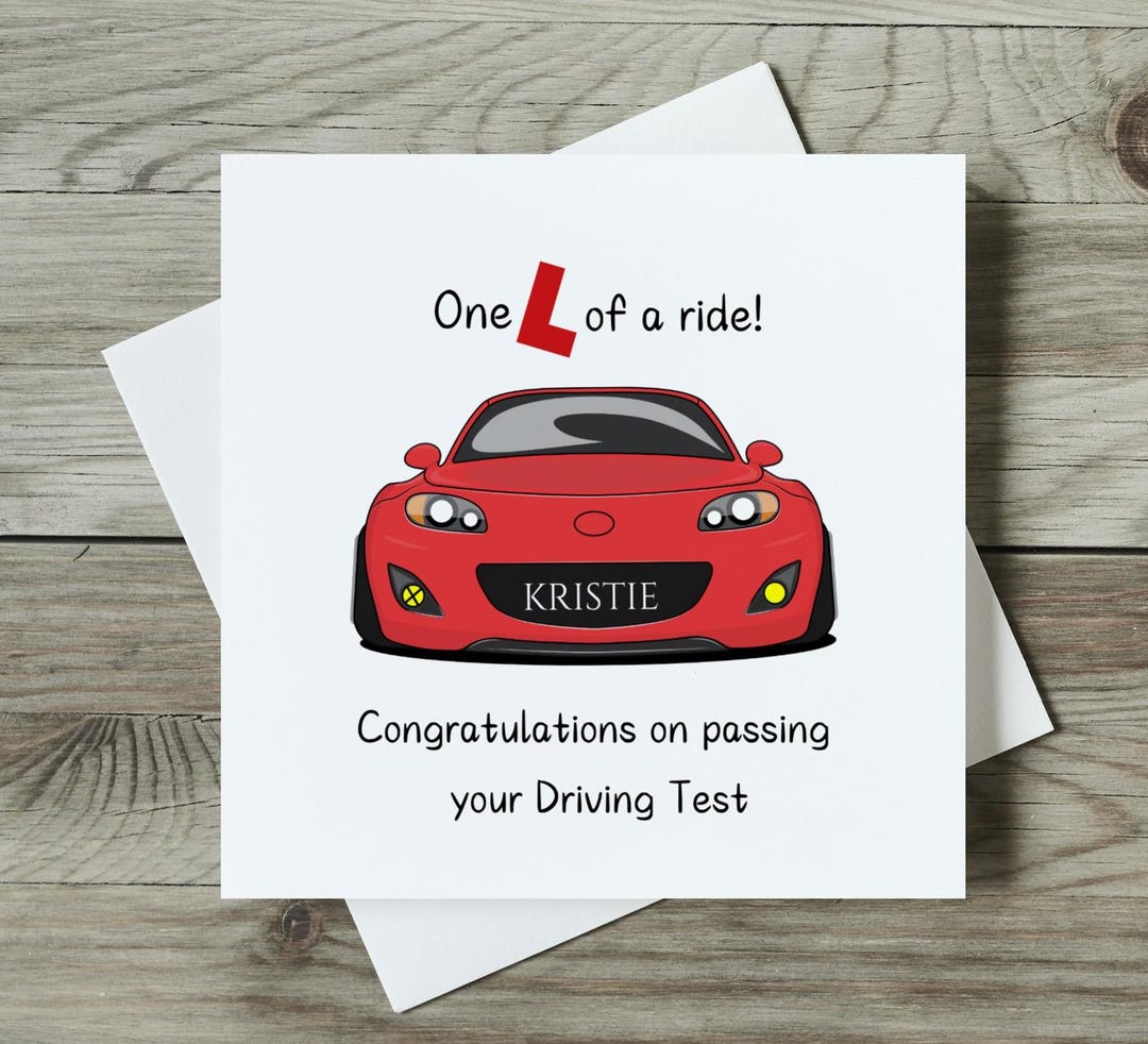 Personalised Driving Test Card,congratulations Card,passing Driving ...