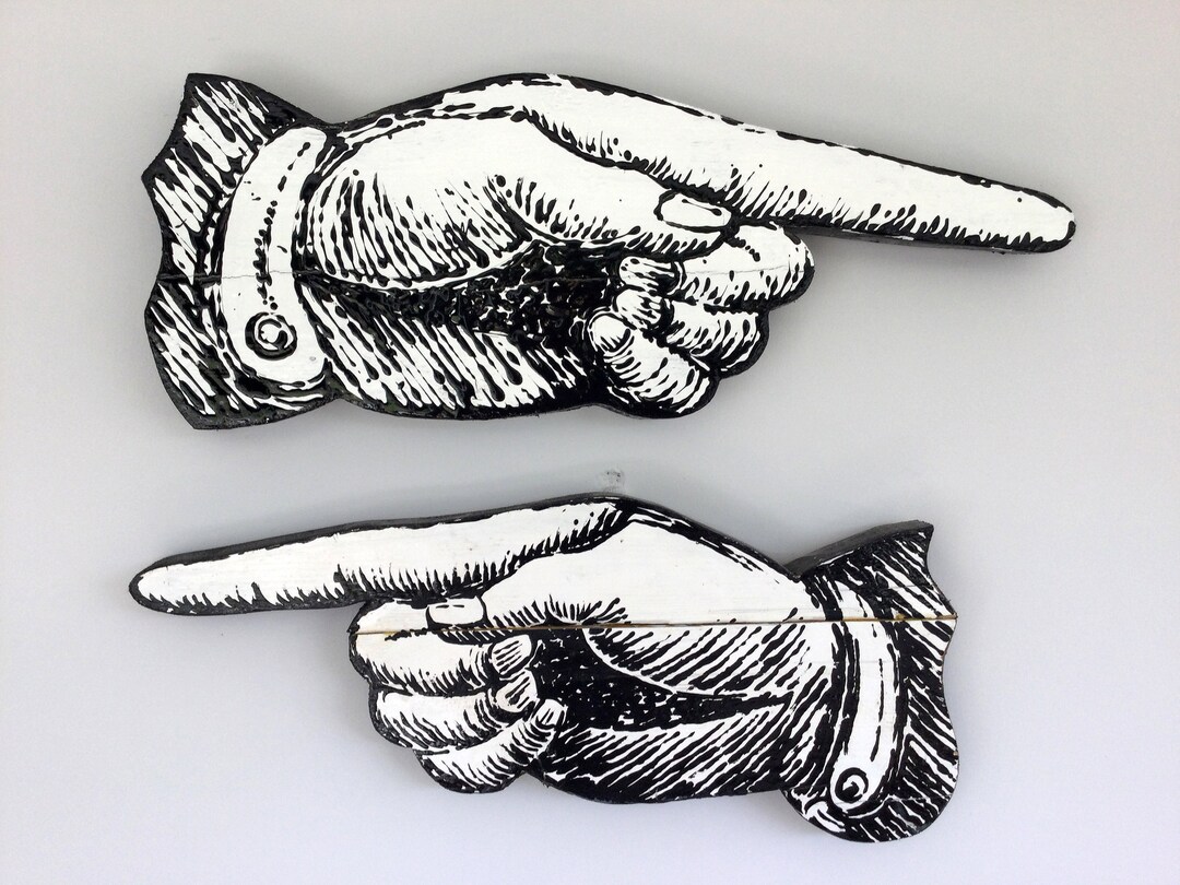 Large Recycled Timber Victorian Style POINTING FINGER Wall - Etsy